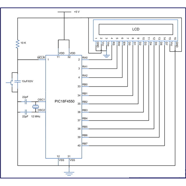 How To Display Text on 16x2 Lcd Using Pic18f4550 Microcontroller? - Kelai
